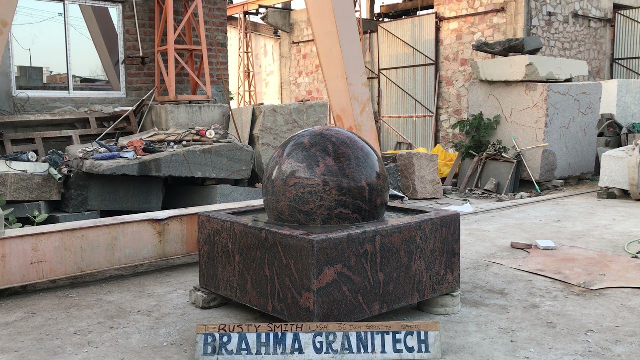 Backyard garden ball fountain, Granite floating sphere fountain ...