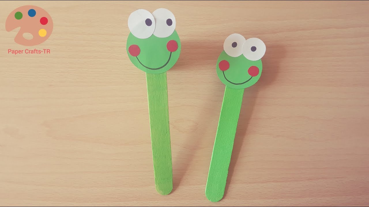Frog Bookmark with Popsicle Stick - YouTube