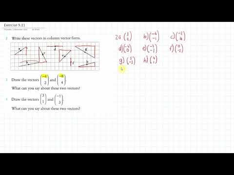 IGCSE - Vectors - Column Vectors- Exercises 9.11 - YouTube