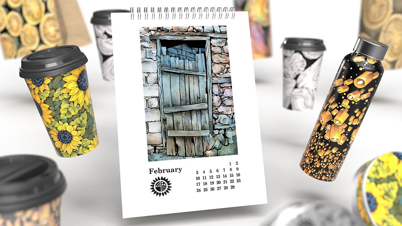 [Process] drawing graphic patterns for CALENDAR - YouTube