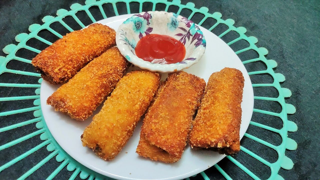 Crispy & Tasty Bread chicken Roll Recipe - YouTube