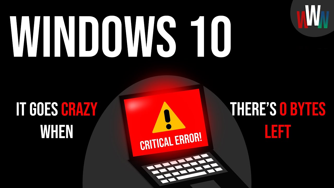 Windows goes INSANE after reaching 0 bytes of storage left! - YouTube