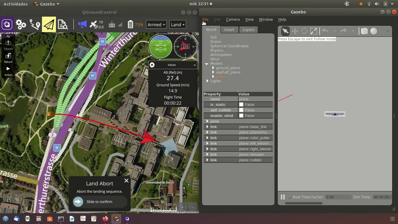 Take-off and landing controller for PX4 fixed-wing SITL simulation ...