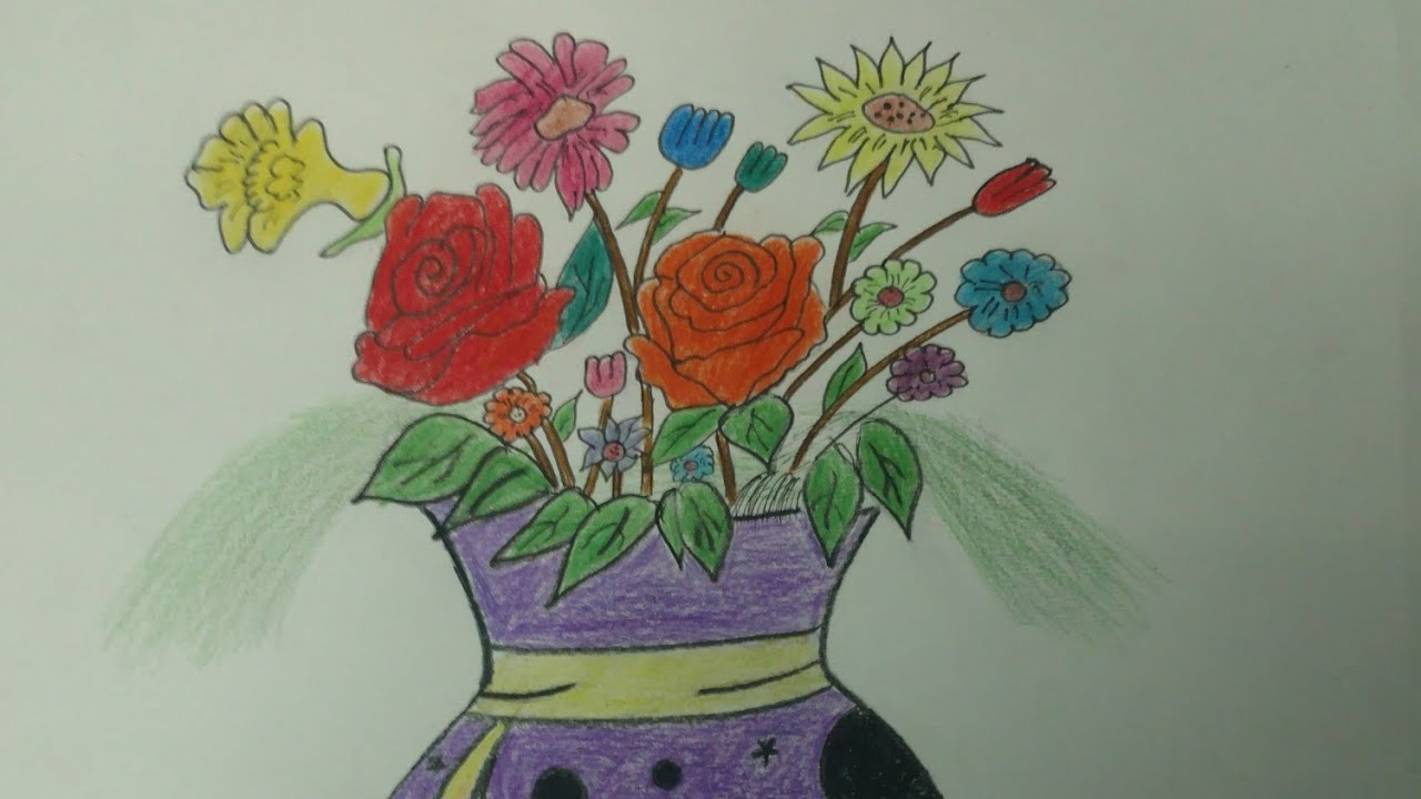 Beautiful Vase| Pencil color drawing #2 - YouTube