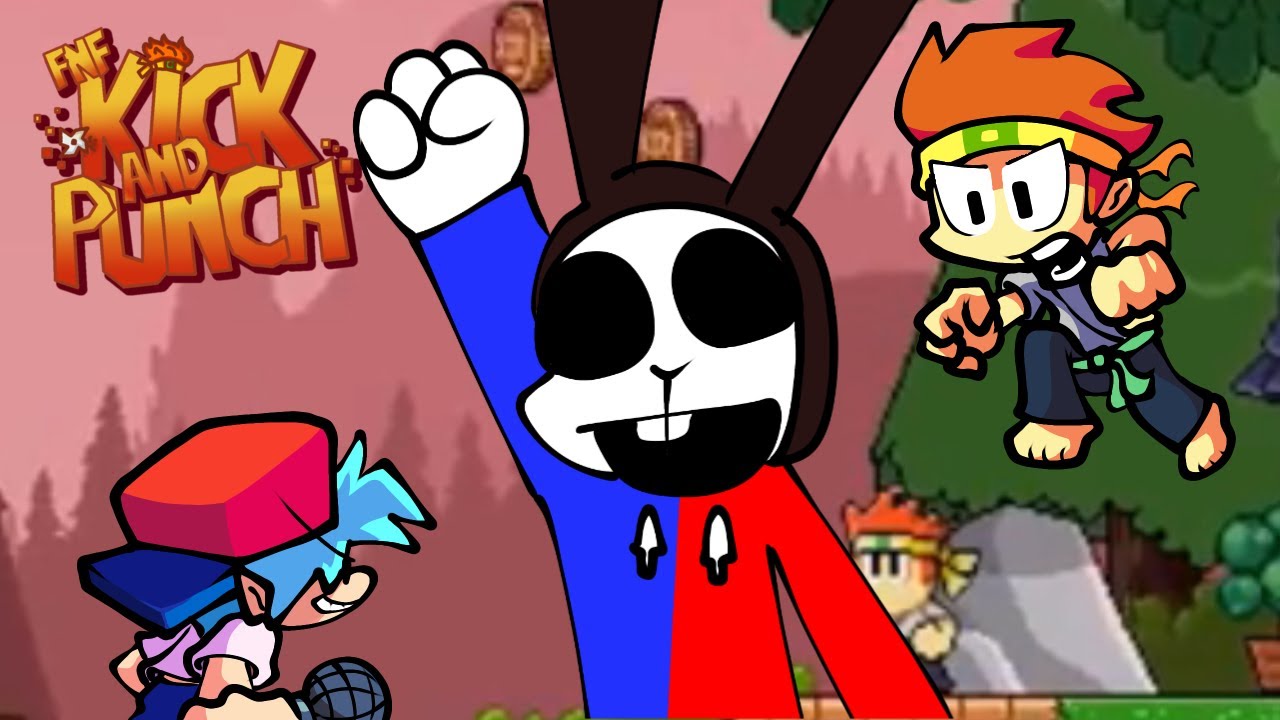 Friday Night Funkin' FNF Kick and Punch (Dan the Man) FULL WEEK - YouTube