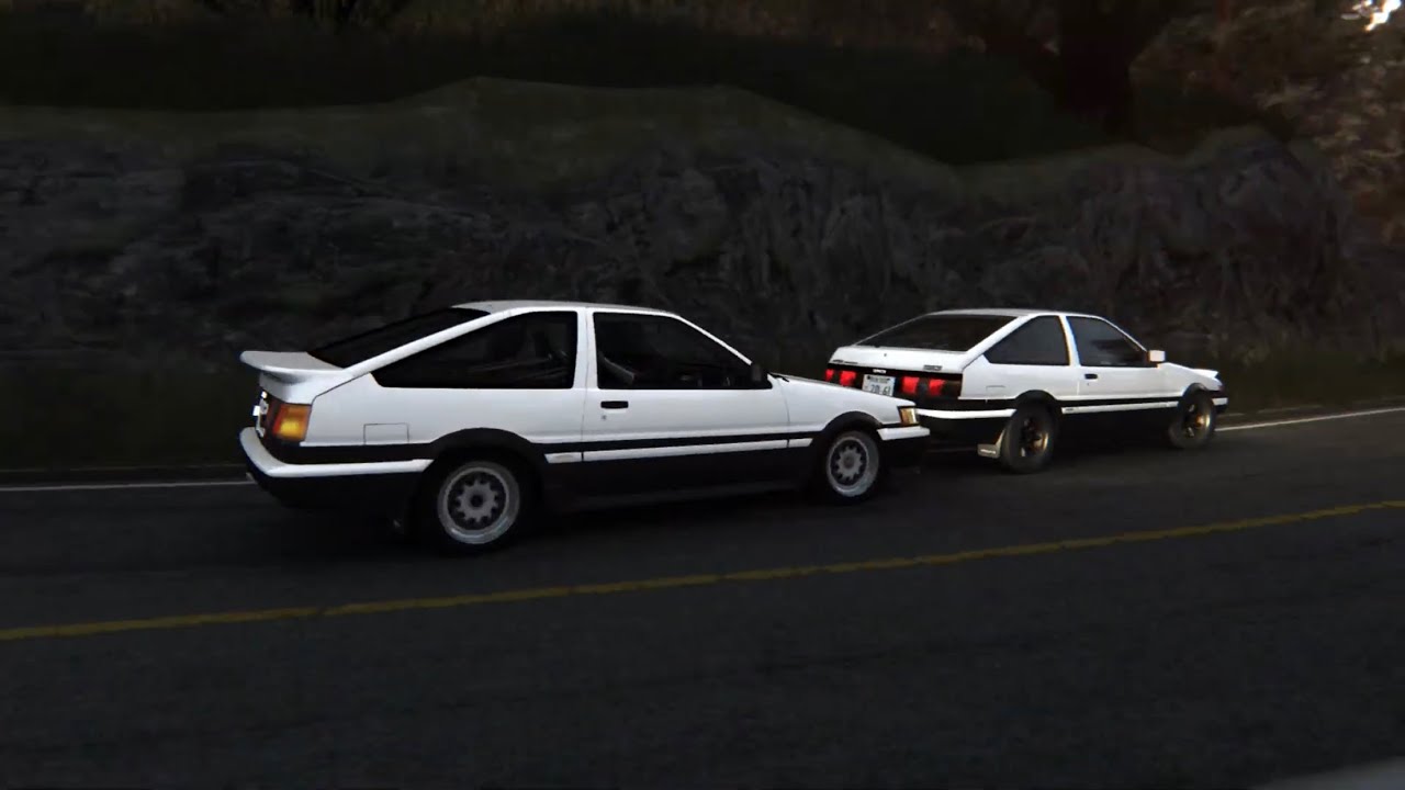 Takumi's AE86 Trueno 11000RPM VS Wataru's AE86 Levin Turbo, Initial D ...