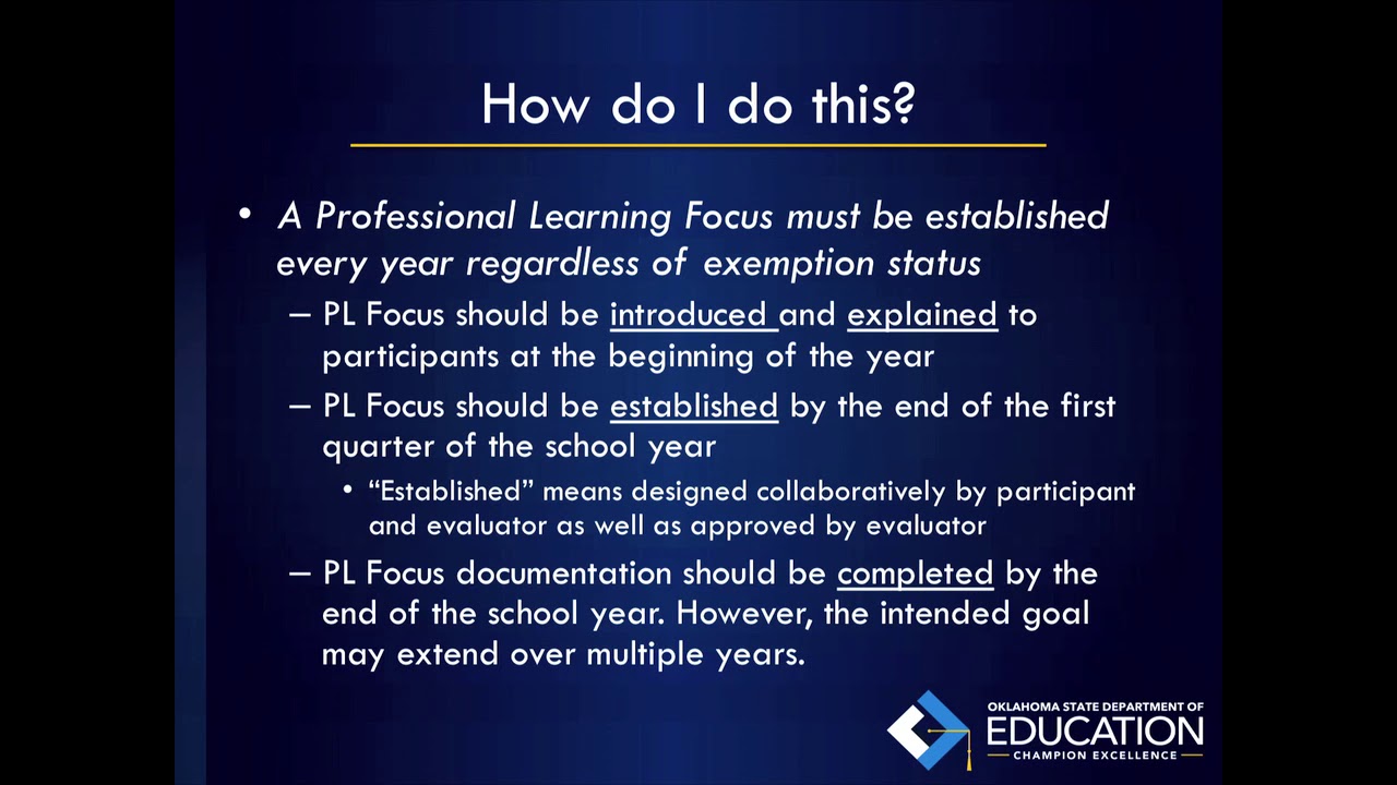 Professional Learning Focus - YouTube