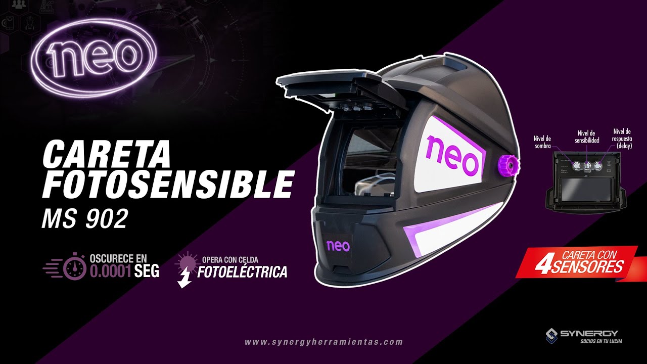 👨‍🏭💥Careta (para soldar) FOTOSENSIBLE | NEO MS 902 - YouTube