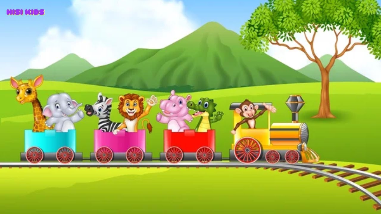 Animal Super Train | Wild Animals Train Riding | Hisi Kids - YouTube