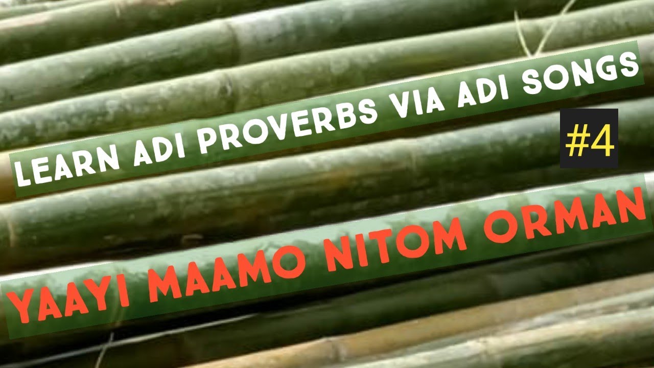 Adi Nitom | Adi Proverbs | Learn Adi Proverbs via Adi Songs | Kebang ...