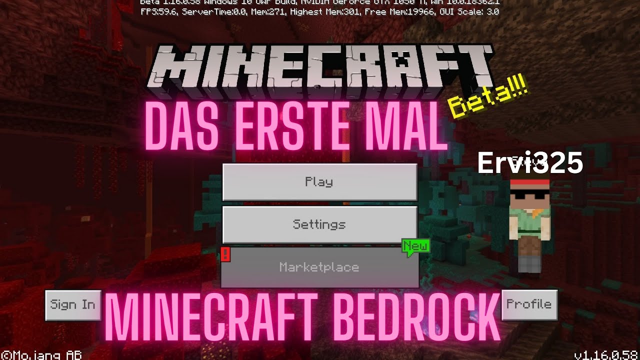 Mein erstes mal Minecraft Bedrock Edition! - YouTube