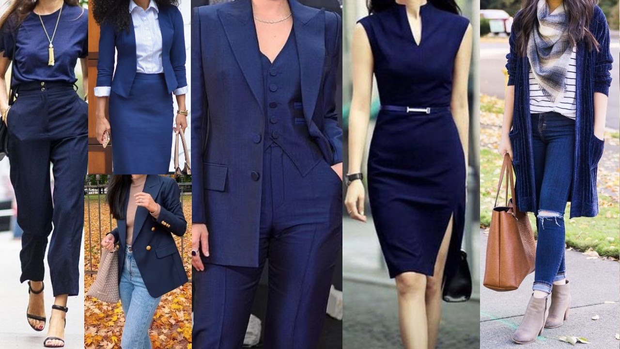 CLASSY LOOK NAVY BLUE OUTFIT IDEAS - YouTube