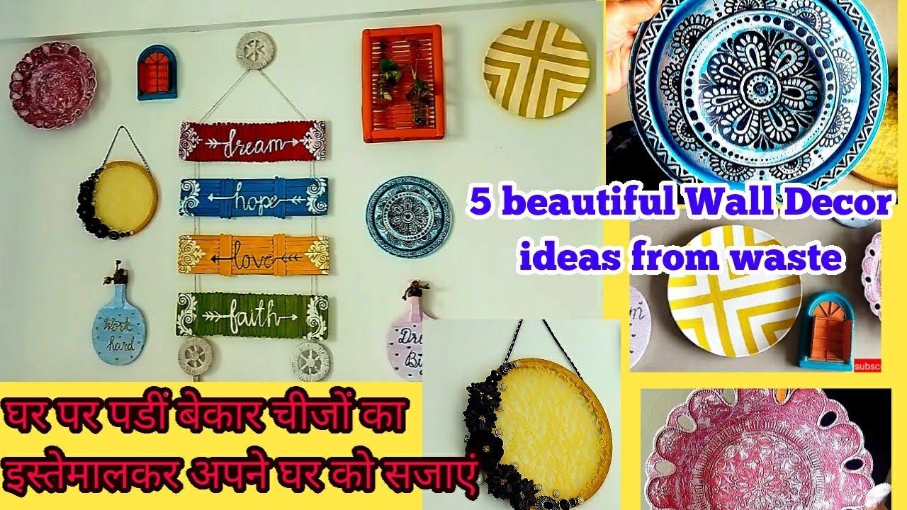 kids room wall makeover || 5 beautiful home decor ideas || best out of ...