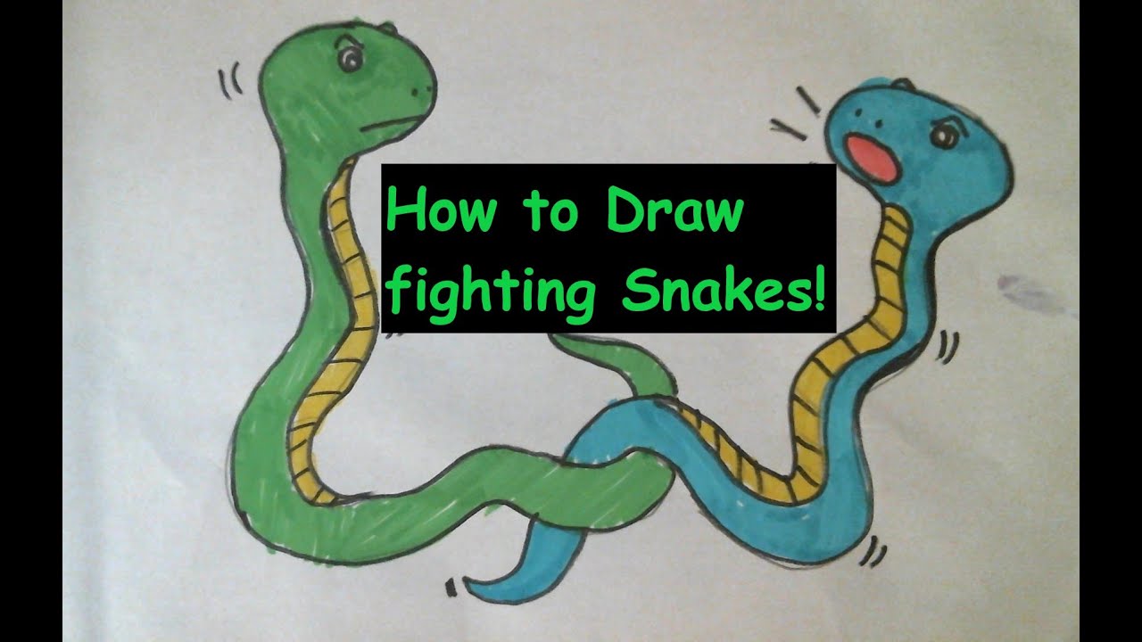 How to draw Snakes Fighting! EZ! - YouTube