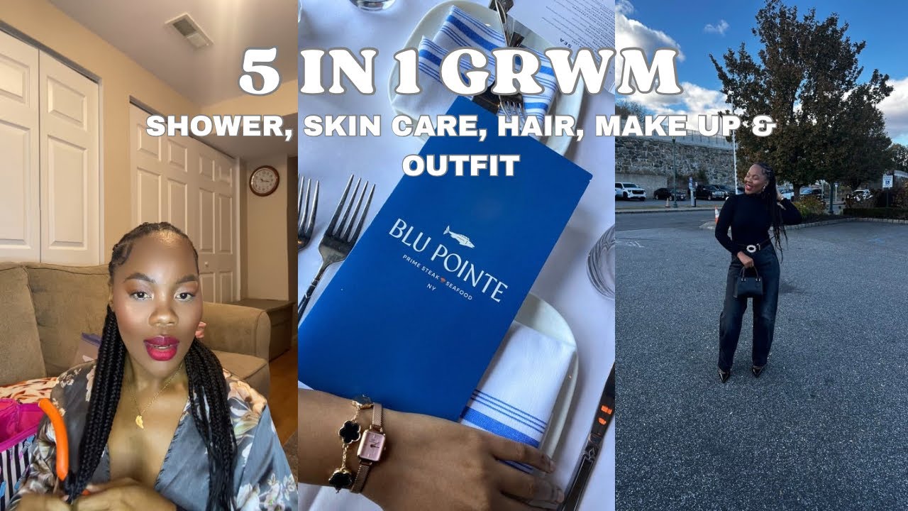 #5IN1 GRWM: SHOWER, SKIN CARE, HAIR, MAKEUP & OUTFIT | SPEND THE DAY ...