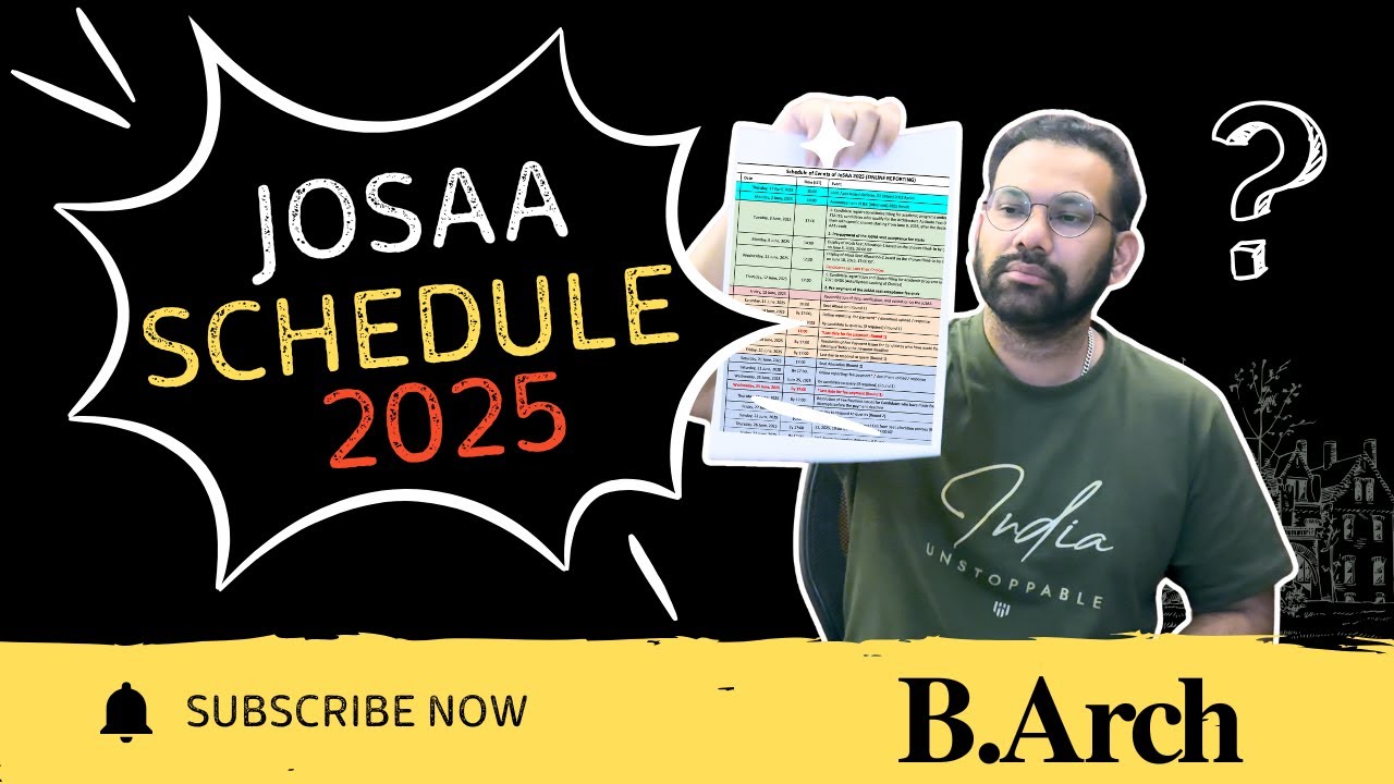 🔥 JOSAA Counselling Schedule 2025 Released | Check Important Dates ...