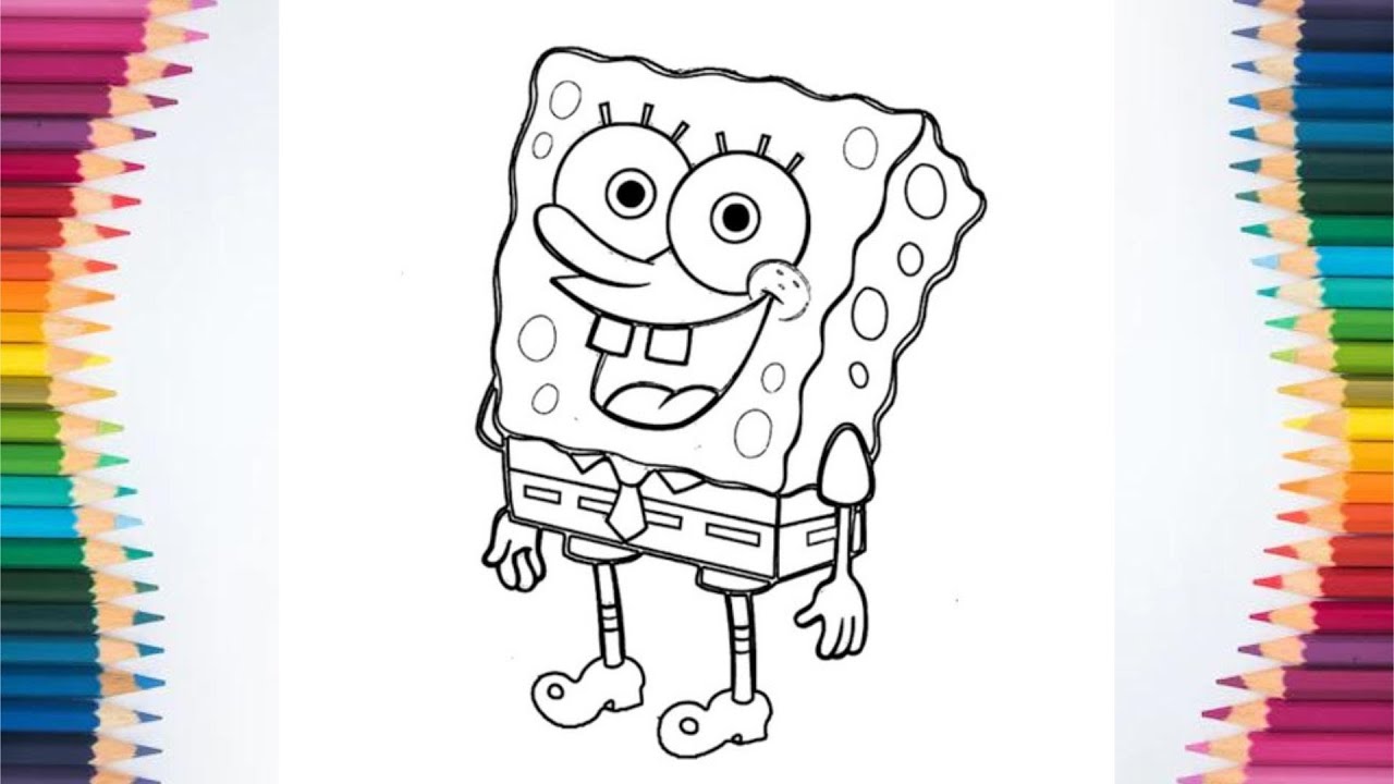 How to Paint a Sponge Bob Coloring Page | Coloring and Painting for ...