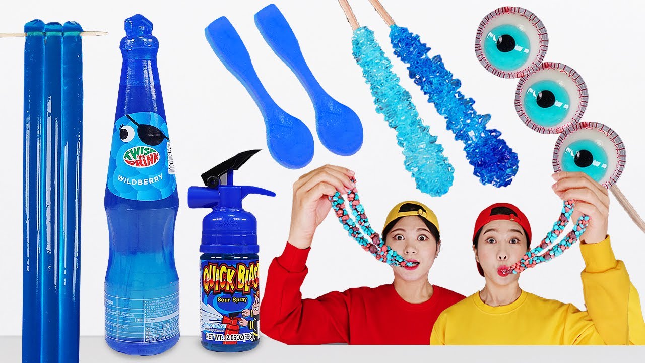 Mukbang Blue Color Nerds Rope Jelly 파란색 음식 먹방 DONA 도나 - YouTube