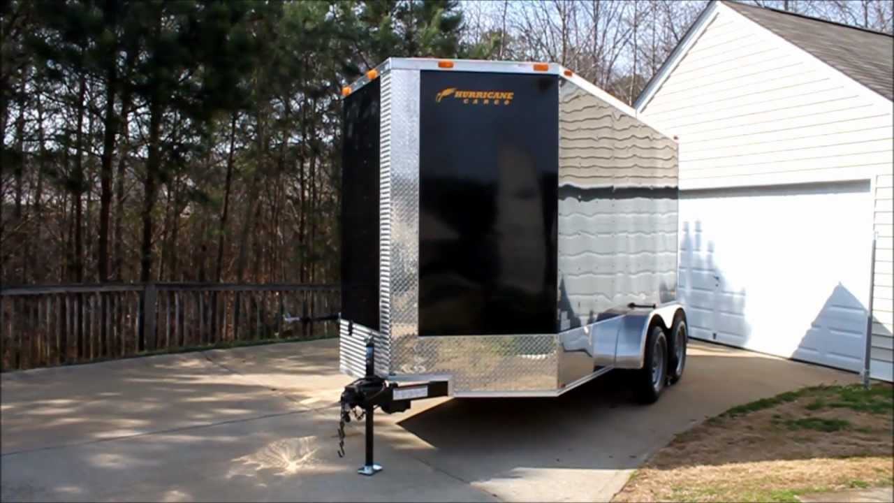 Hurricane Trailer 6x12 Tandem Axel V Nose Black and Chrome with Rear ...