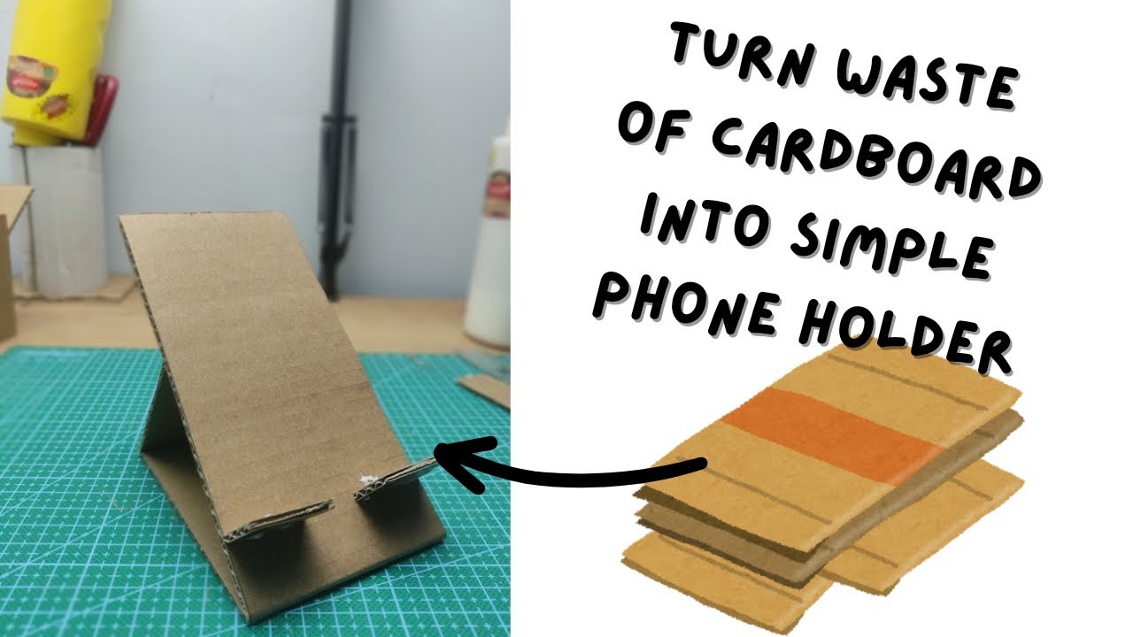 Create DIY phone holder from waste of cardboard | DIY cardboard ...