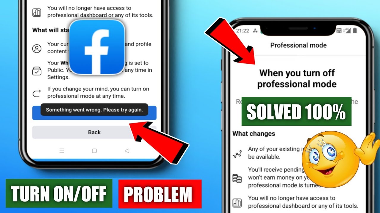 😥Facebook Professional Mode Something Went Wrong | Facebook ...