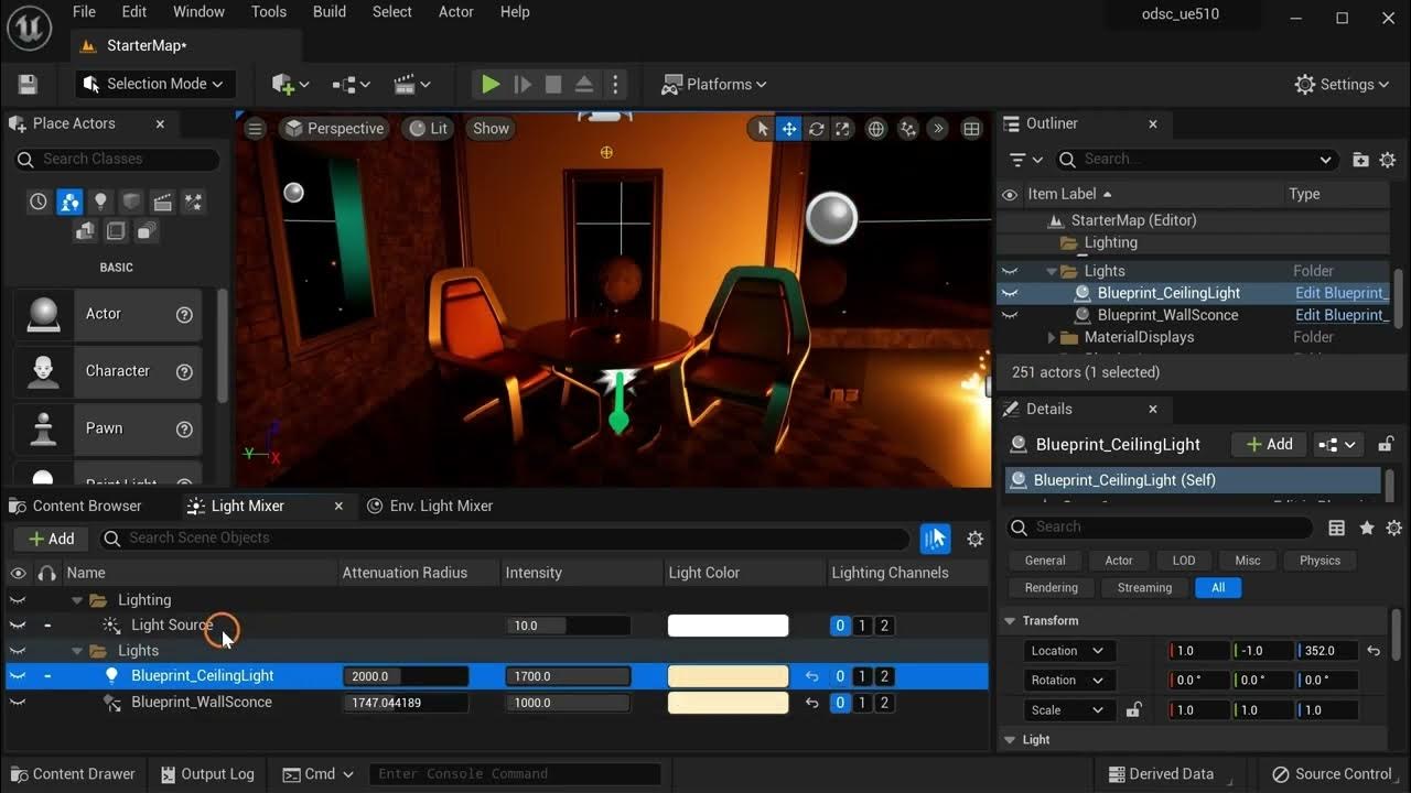 Unreal Engine 5.1 新功能 Light Mixer(灯光混合器及自定义混合器) - YouTube