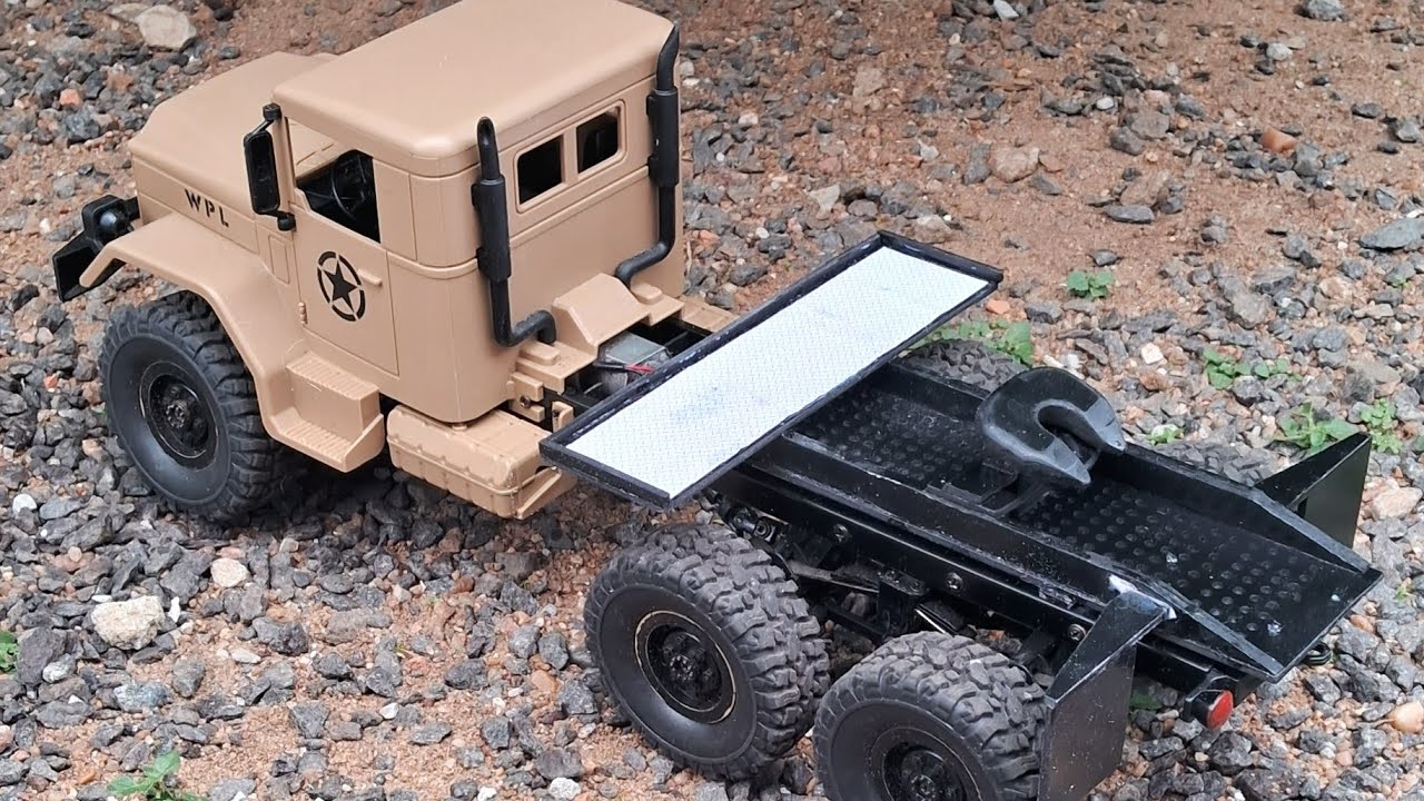 WPL B16 Novo chassi para a carreta prancha - YouTube