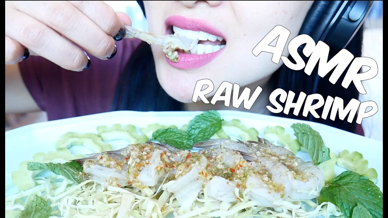 ASMR Fresh RAW SHRIMP (Eating Sounds) No Talking กุ้งแช่น้ำปลา น้ำจิ้ม ...