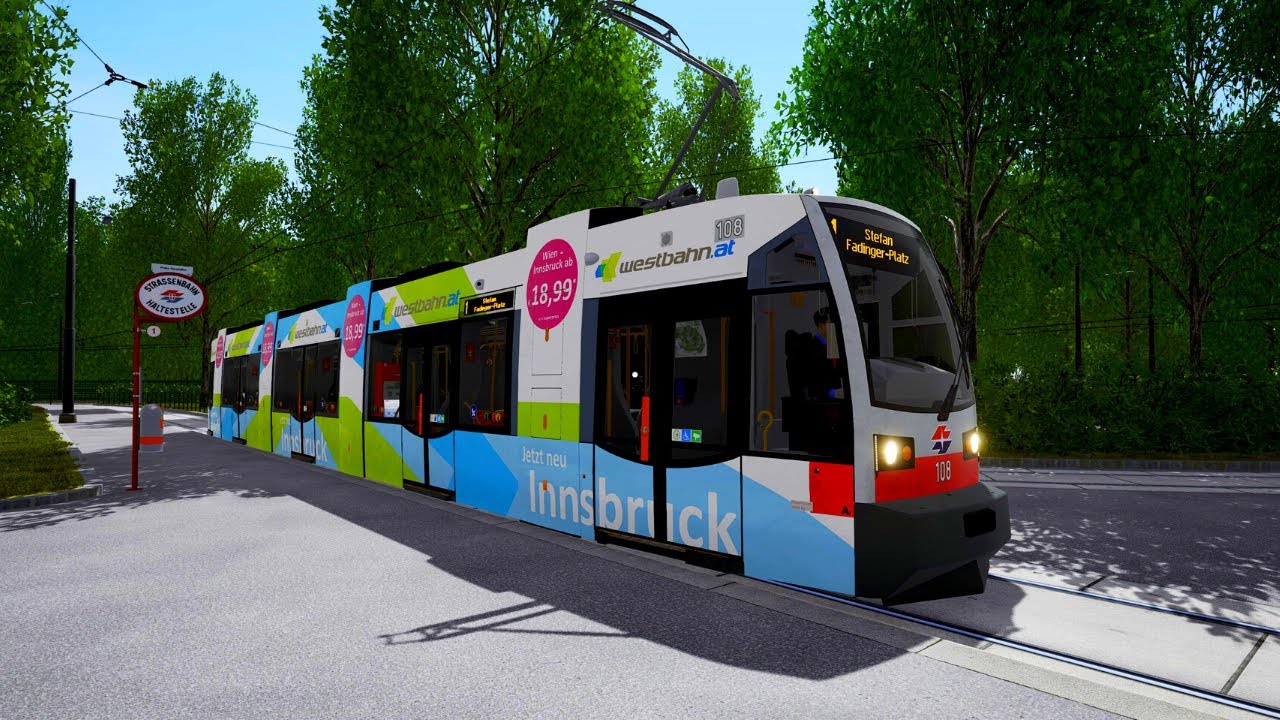 TramSim Vienna Line 1 ULF A1 - YouTube