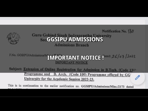 GGSIPU ADMISSIONS IMPORTANT NOTICE #ggsipu #admission #ipu #ipucet # ...