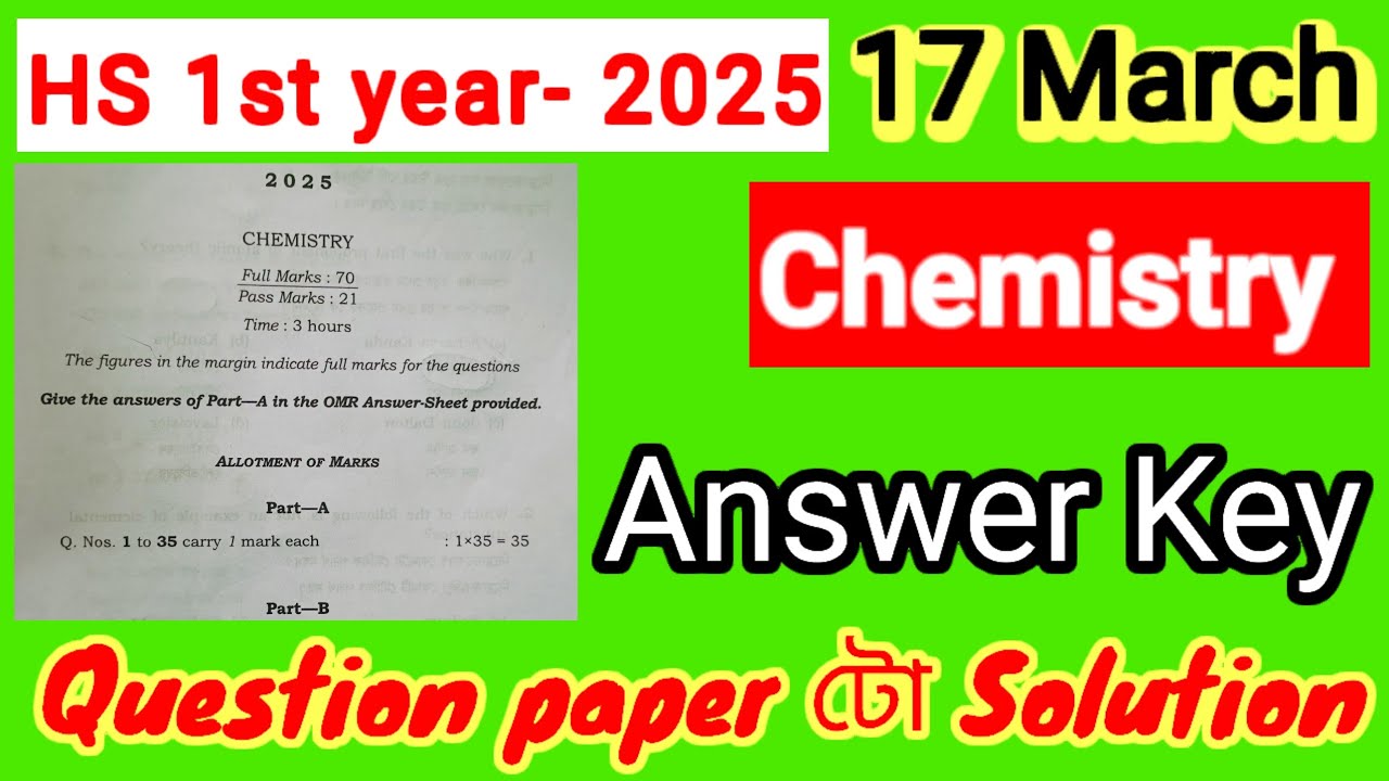HS 1st year exam 2025 // Chemistry question paper // hs 1st year final ...