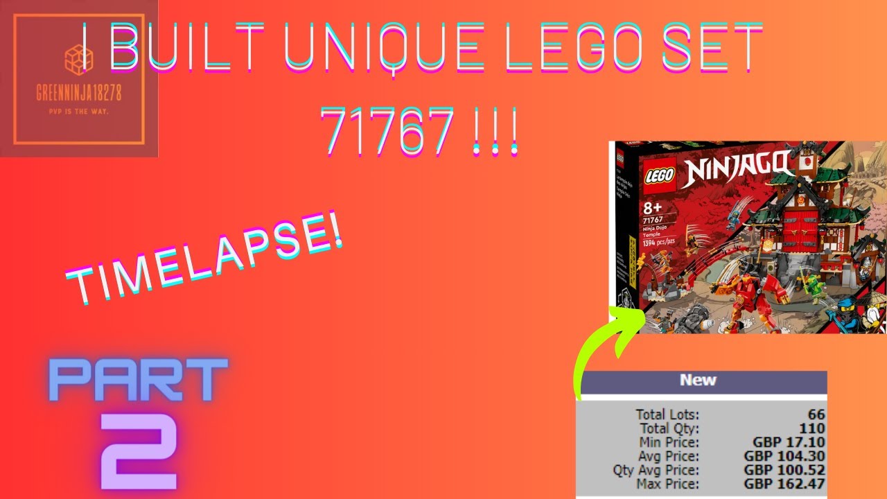 TIMELAPSE-LEGO NINJAGO DOJO TEMPLE SET 71767- PART 2 - YouTube