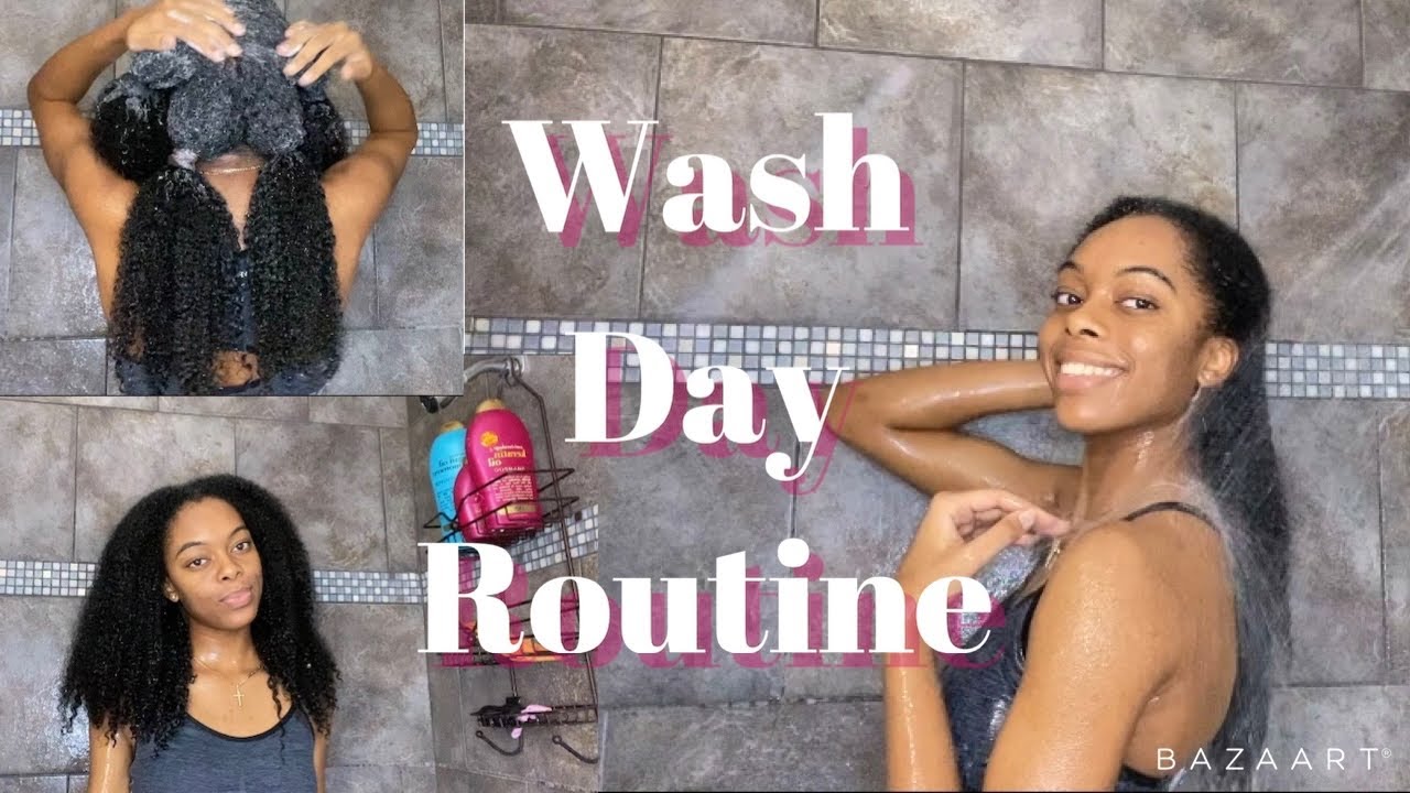 WASH DAY FOR NATURAL HAIR💦 | Straight To Curly Routine (Pt. 2) - YouTube