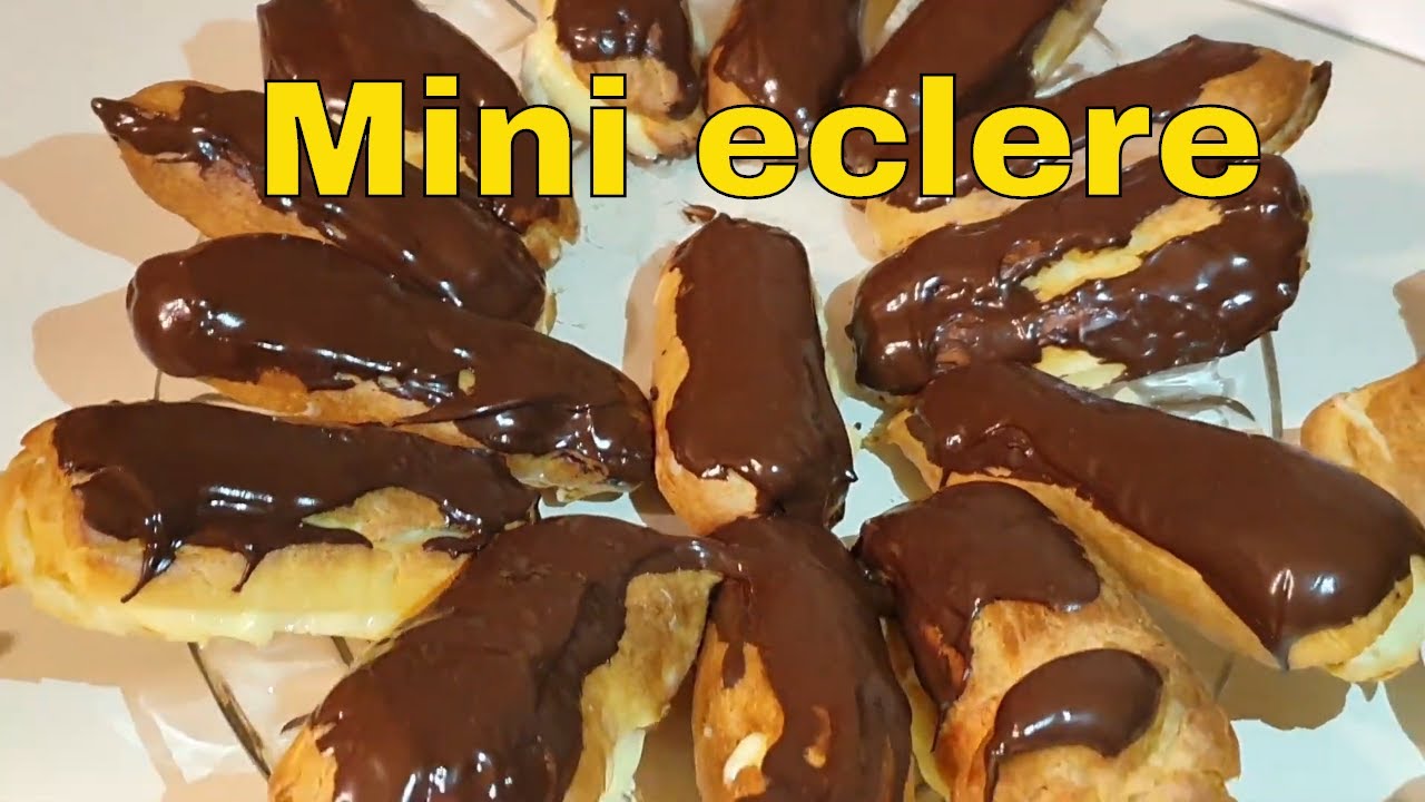 Mini eclere cu crema de vanilie - YouTube