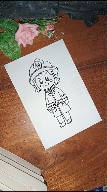Menggambar petugas damkar 👨‍🚒 #damkar #pemadamkebakaran #citacita # ...