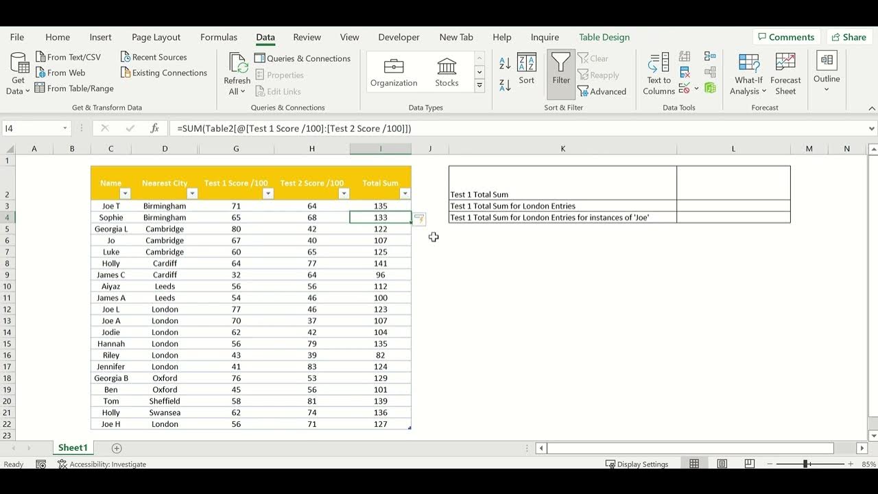 Mr Excel 101: Data Analysis 3 - How to use the Sumifs function - YouTube
