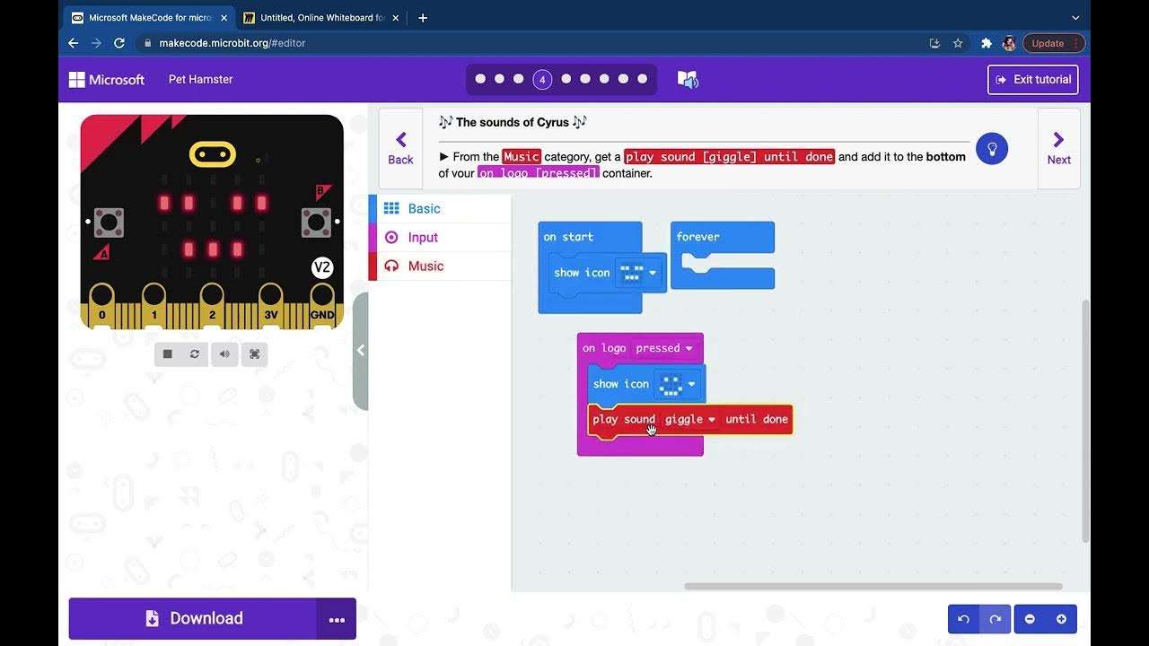 Creating 'Pet Hamster' on MakeCode through Tutorial - YouTube