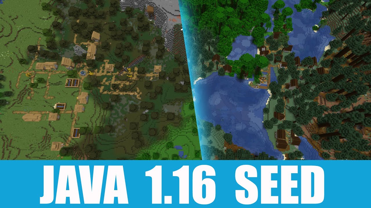 Minecraft Java 1.16 Seed: Mega taiga village and swampland village with ...