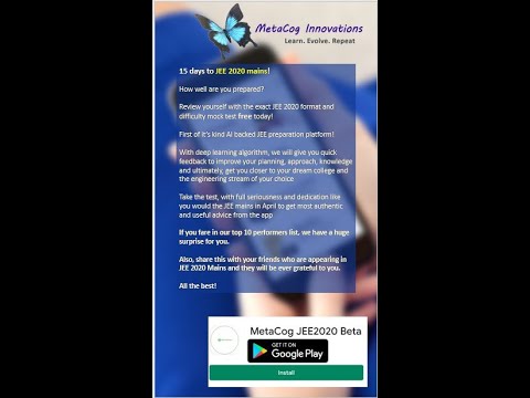 How MetaCog JEE 2020 Beta App works - YouTube