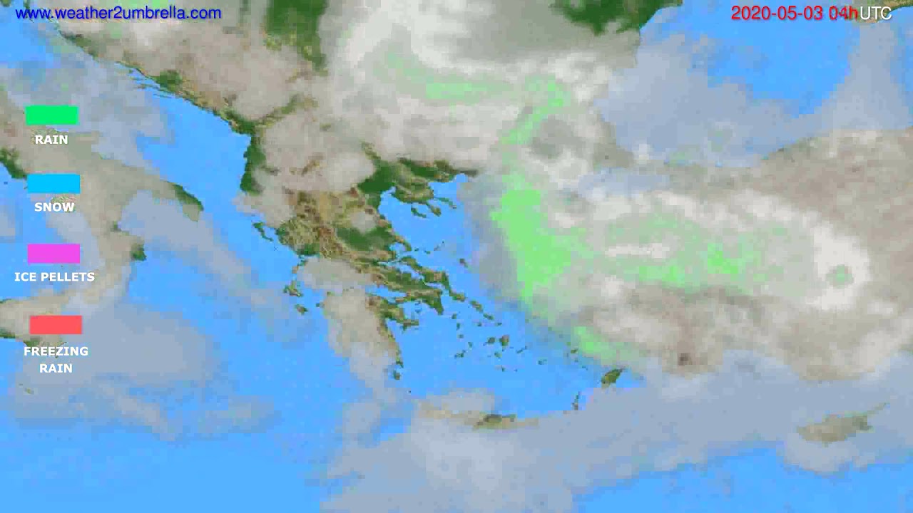 Precipitation forecast Greece // modelrun: 12h UTC 2020-05-02 - YouTube