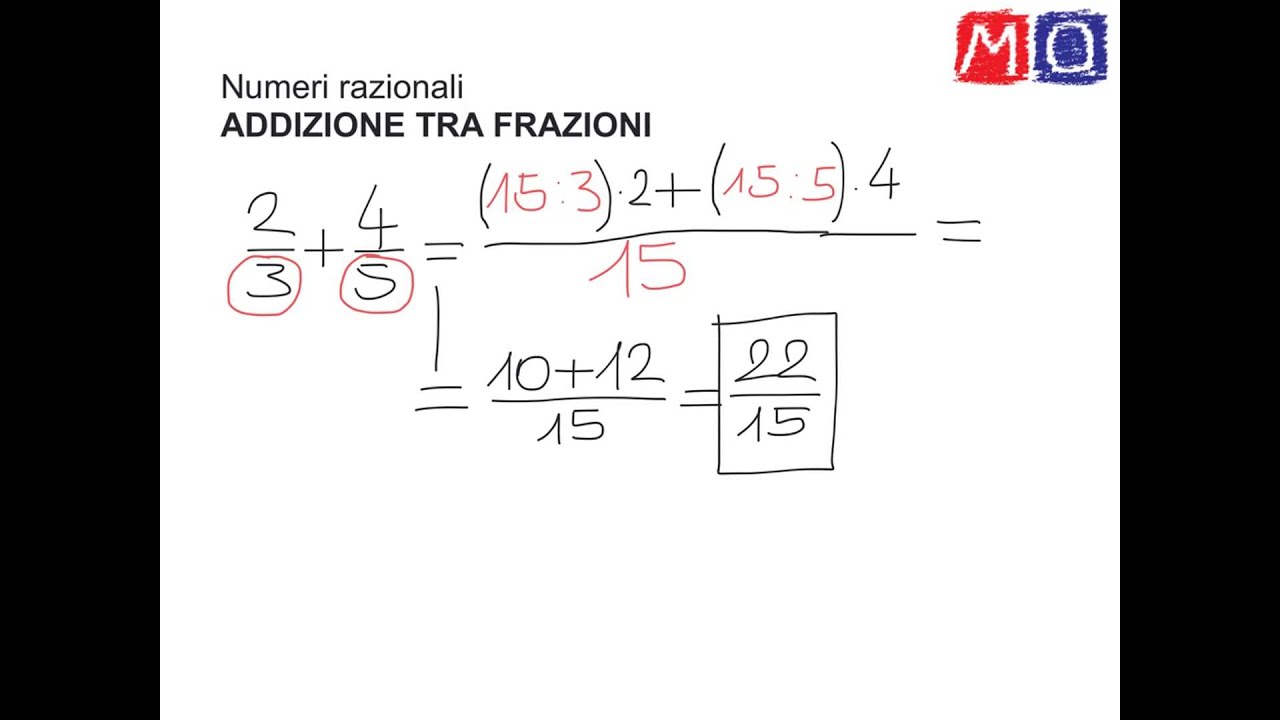 Addizione Tra Frazioni YouTube