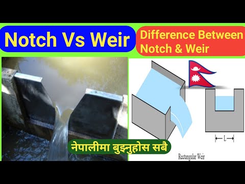Difference between Notch and Weir | Notches & Weirs | Notch | Weir | Fluid mechanics | Hydraulics