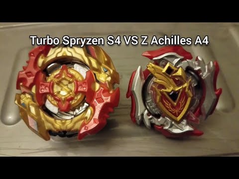 Beyblade Burst battle: Turbo Spryzen S4 vs Z Achilles A4 - YouTube
