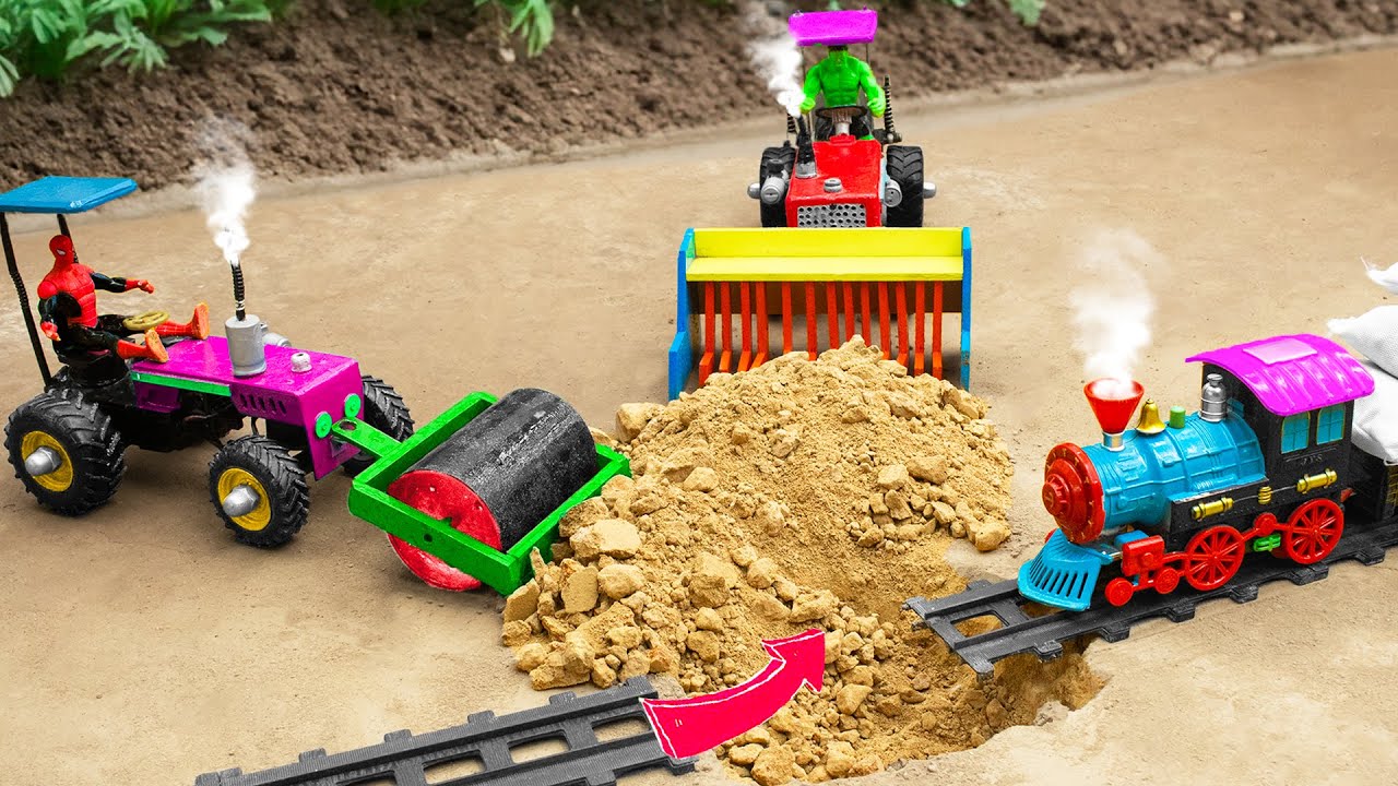 Diy tractor making Mini Bulldozer To Raiway Repair | Diy mini Bulldozer ...