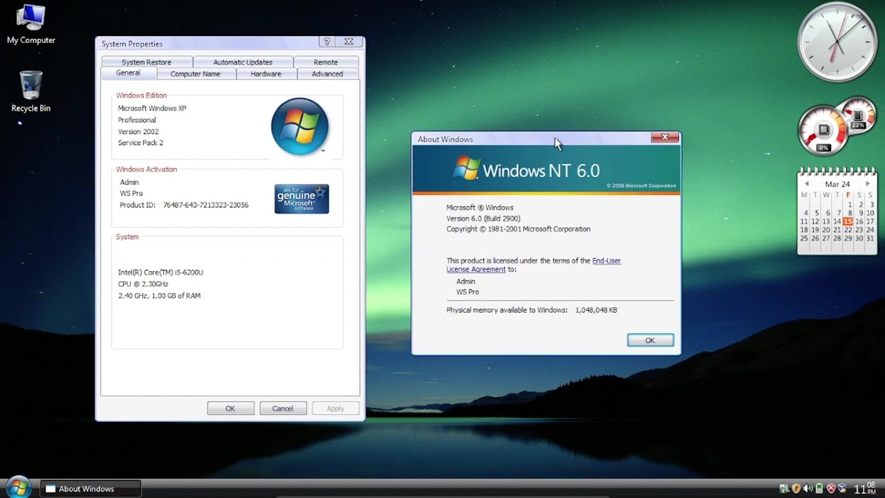 "Windows NT 6.0" and "Win XP-Srv WIM Repack" - YouTube
