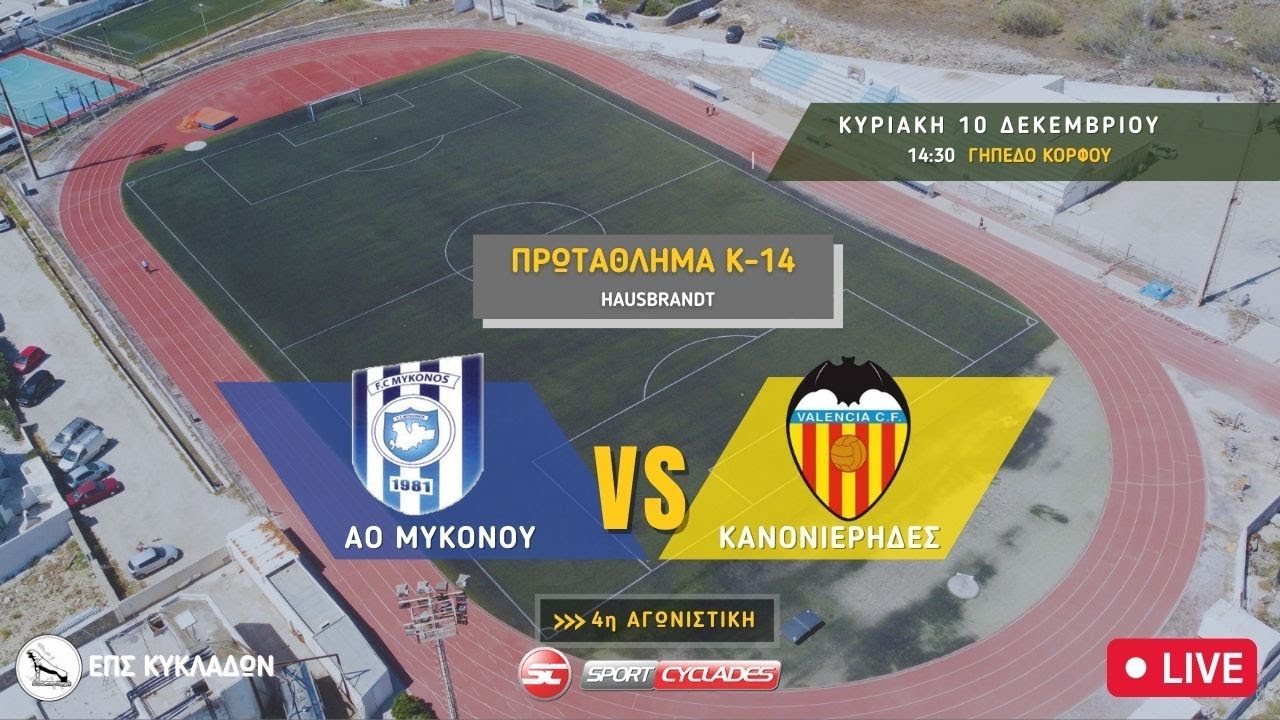 Κ14: ΑΟ Μυκόνου - Κανονιέρηδες Σύρου (Κ14 | 1ος Όμιλος | 4η Αγωνιστική ...