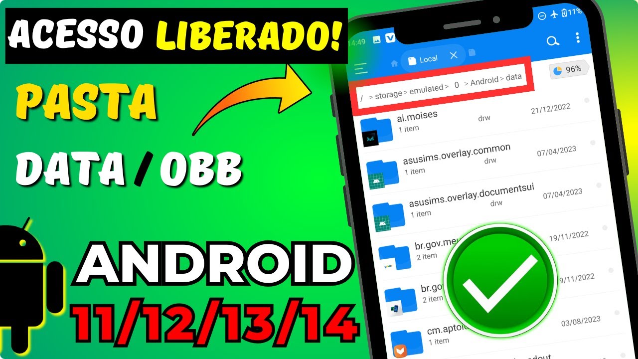 COMO TER ACESSO A PASTA DATA NO ANDROID 11,12,13 e 14 (QUALQUER CELULAR SEM ROOT!) - YouTube