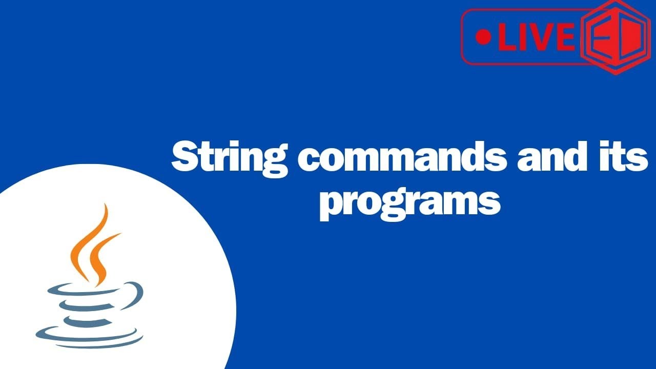 Java String Command And Program Icse Class 10 Elwiinsir Class10 Icse2024 Youtube