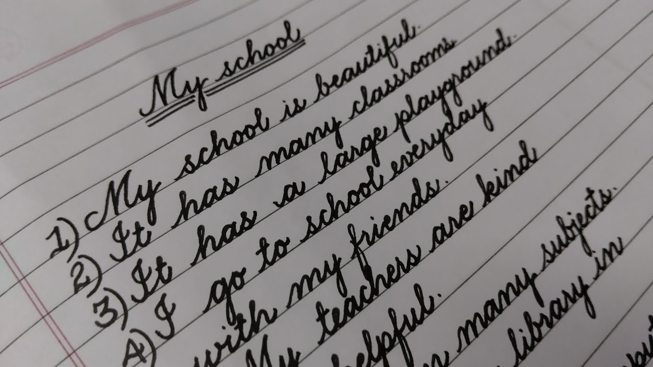 My school |Cursive handwriting practice - YouTube