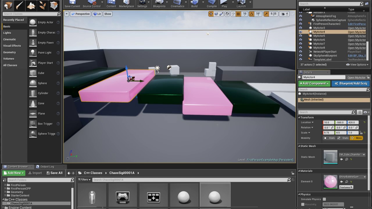 Unreal Engine Moving Platform C++ and Shiny Bubblegum Material - YouTube